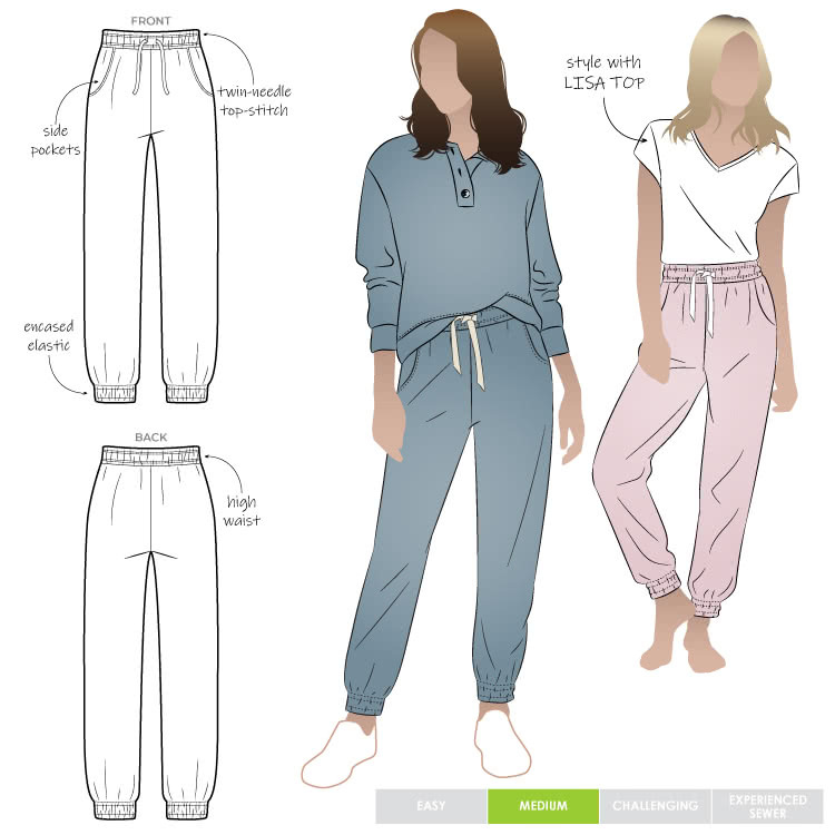 Style Arc Sewing Patterns, Ernie Knit Pant 10-22 | Wattle Hill Fabrics